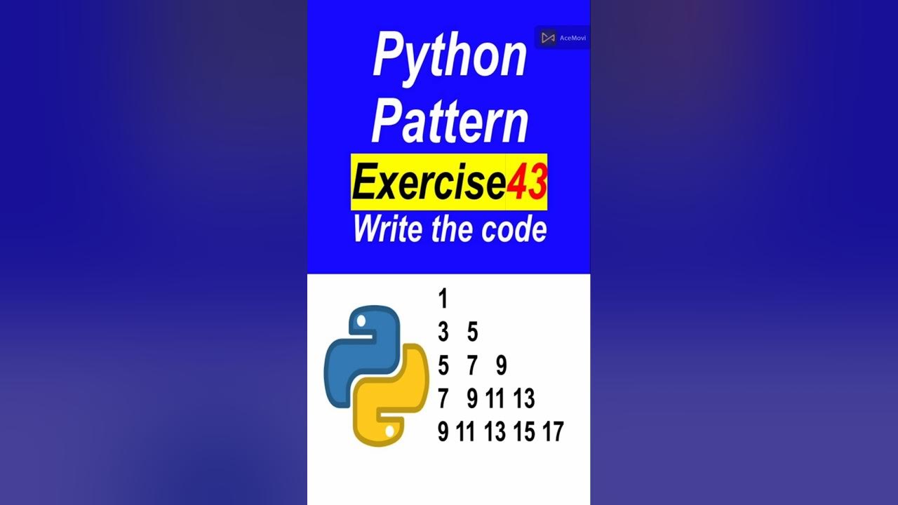 Python Pattern Exercise 43 With Solution #short #python #pattern #exercise #pythonpatterns # ...