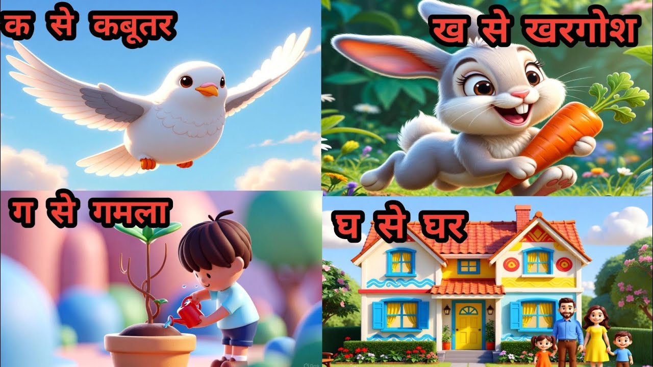 Ka se kabutar kha se khargosh Ga se gamala Gha se Ghar क से ज्ञ तक ...