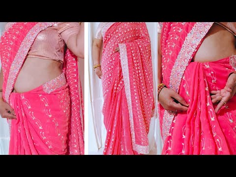 How to drape CHICKENKARI SAREE tutorial step-by-step guide/famepriya - YouTube