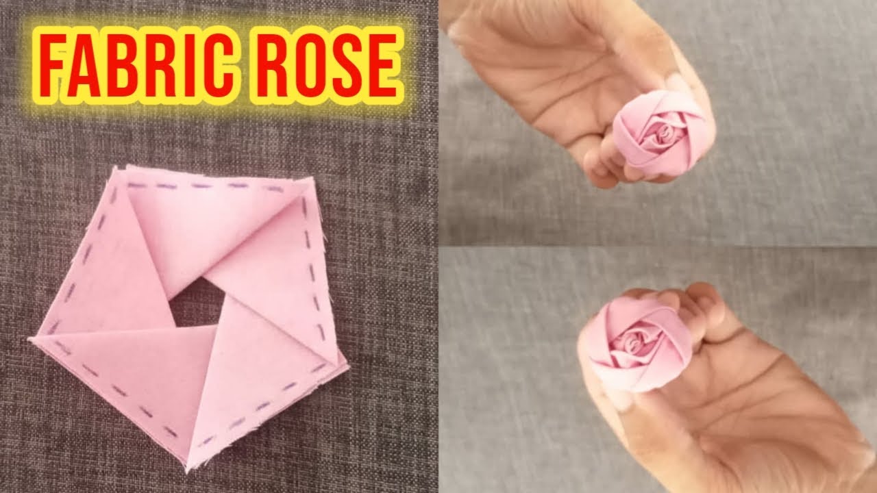 How To Make An Adorable Fabric Rose Flower ~ in just 4 minutes|| Diy ...