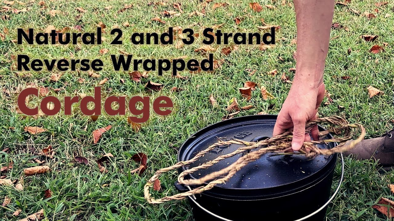 Making 2 and 3 Strand Reverse Wrapped Natural Cordage - YouTube