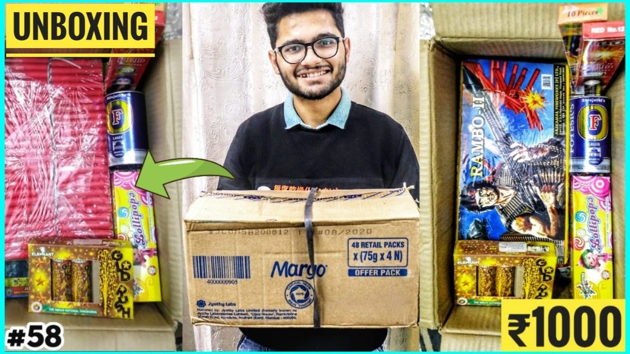 Diwali Crackers Giftbox Unboxing worth ₹1000 • Retail Price Firework ...