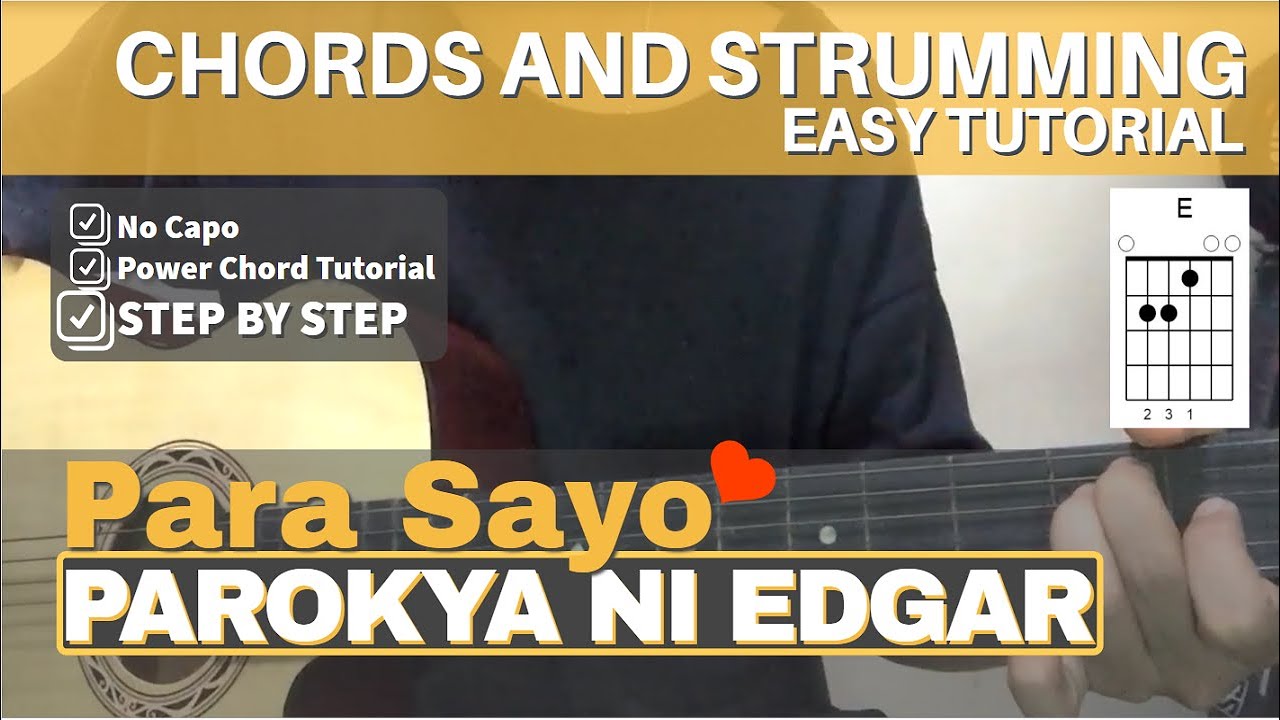 Para Sayo - Parokya Ni Edgar | Easy Guitar Chords Tutorial | Step By ...