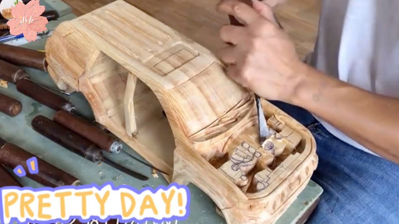 DIY丨Wood cutting. Turn wood into a car. - YouTube