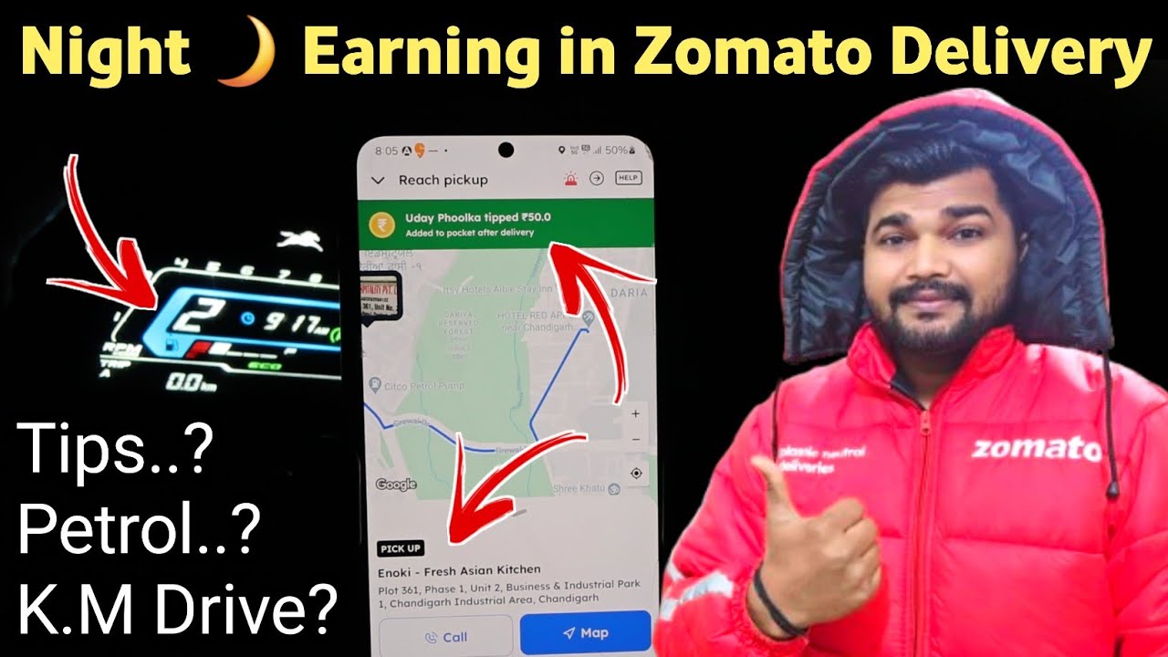 Zomato late night order earning 2025 || Night earning in Zomato ...