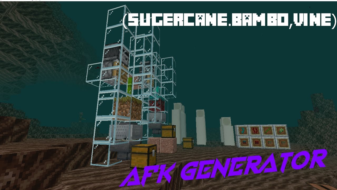Minecraft 1.16 AFK (sugercane,bambo and vine) Farm - YouTube