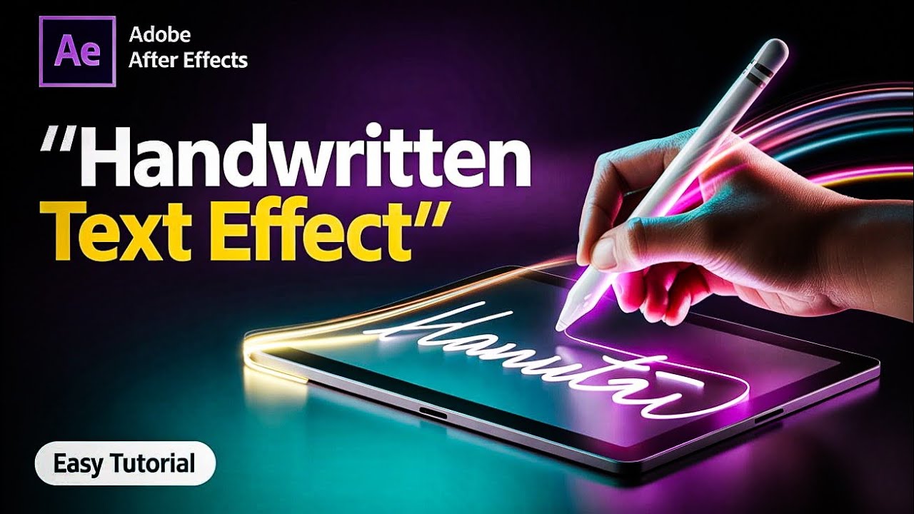 Handwritten text effect || After effect || Tutorial - YouTube