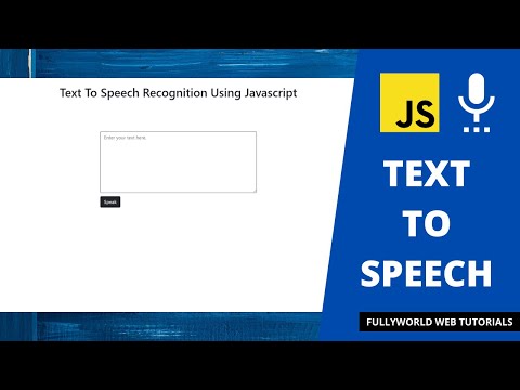 Text to speech using JavaScript | JavaScript Tutorials