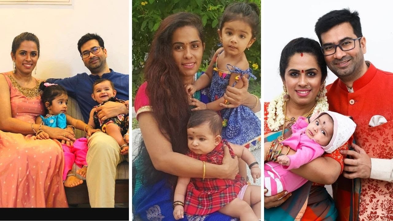Serial artist Pria with 2 Daughters family Pic and daughter Bday ...