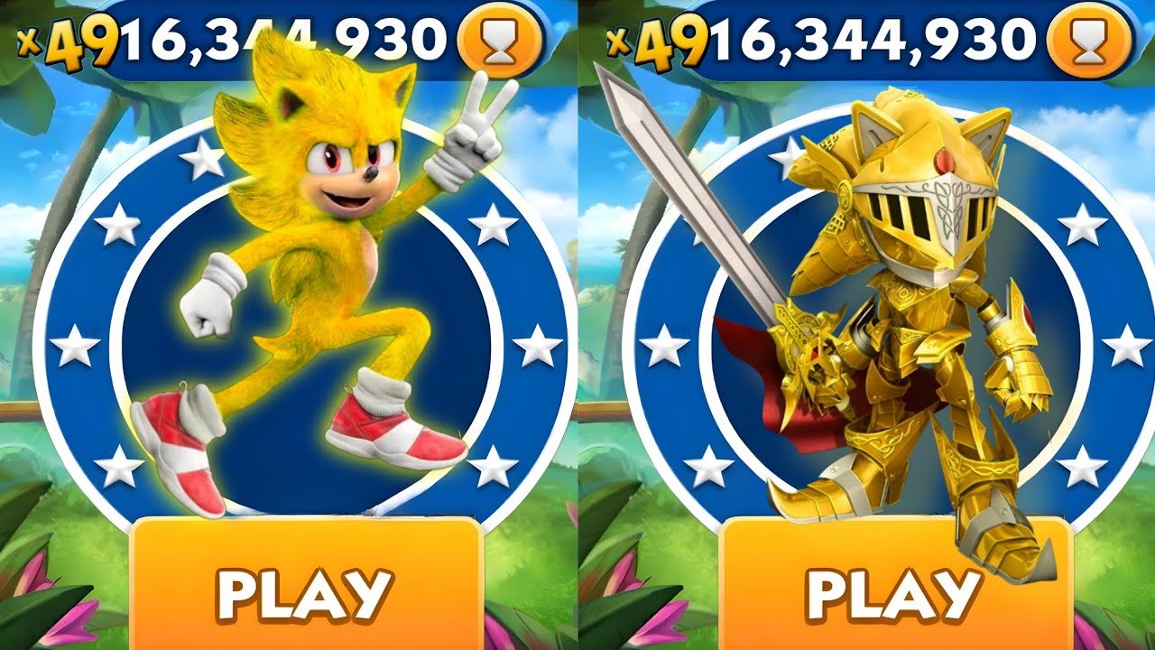 Sonic Dash - Movie Super Sonic VS Excaliber Sonic _ Movie Sonic vs All ...