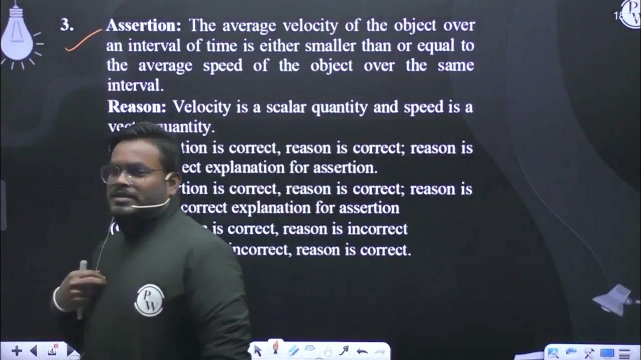 Assertion: The average velocity of the object over an interval of time is either smaller than or ...
