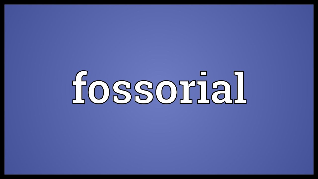 Fossorial Meaning - YouTube
