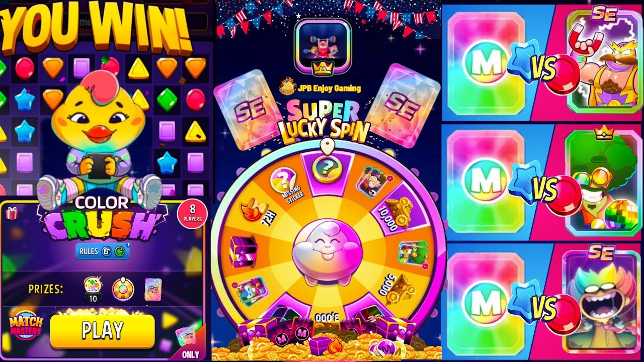 Match Masters Color Crush+Gimme Green Tournament Prizes Super Spin and ...
