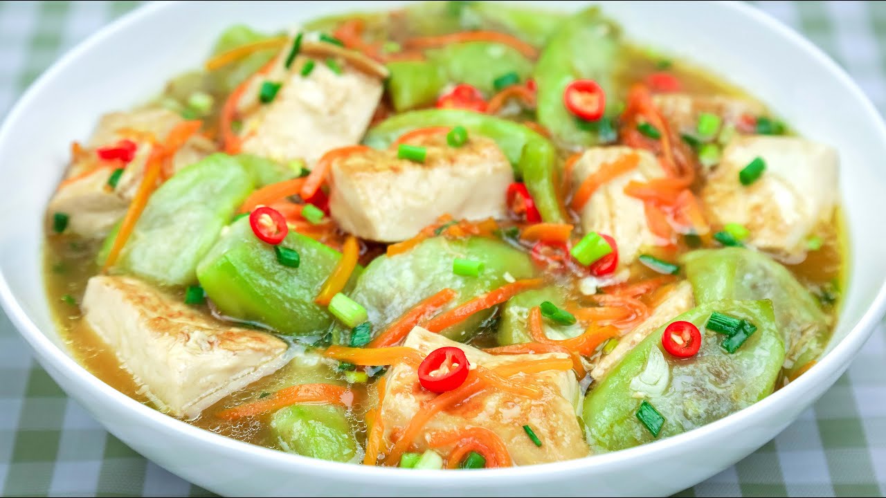 Luffa and tofu recipe | Loofah Recipe - YouTube