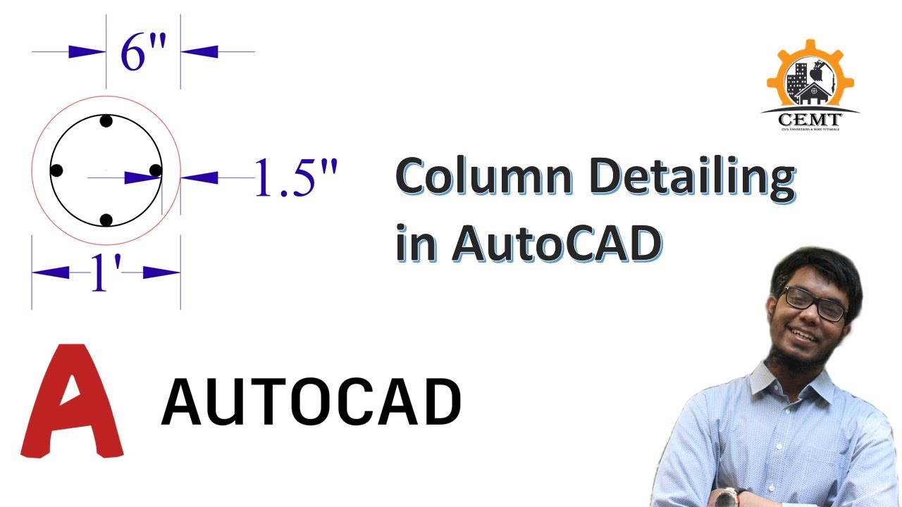 Learn to draw Circular column detail in under 1 minute - YouTube