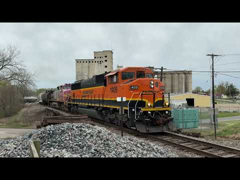 BNSF 1409 & Santa Fe 636 Beardstown, IL 4-3-25 - YouTube