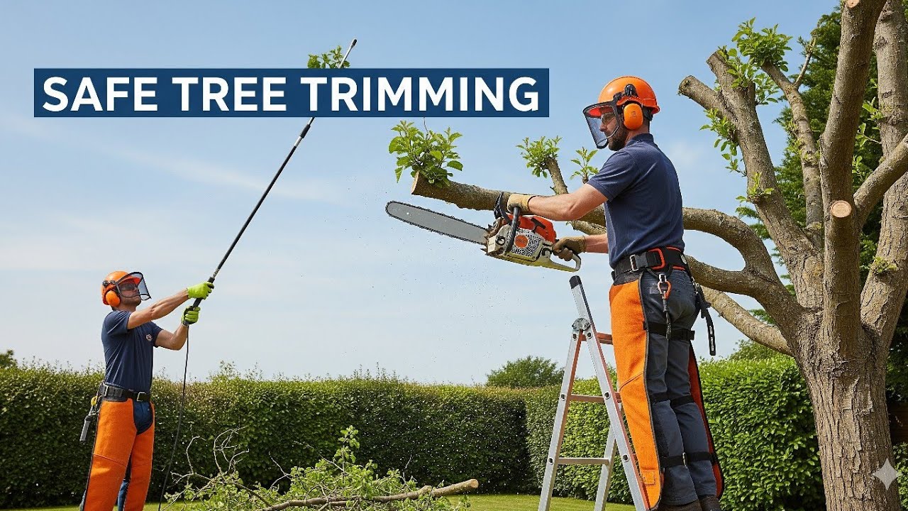 How to Assemble and Use a Chainsaw & Pole Saw for Tree Trimming - YouTube