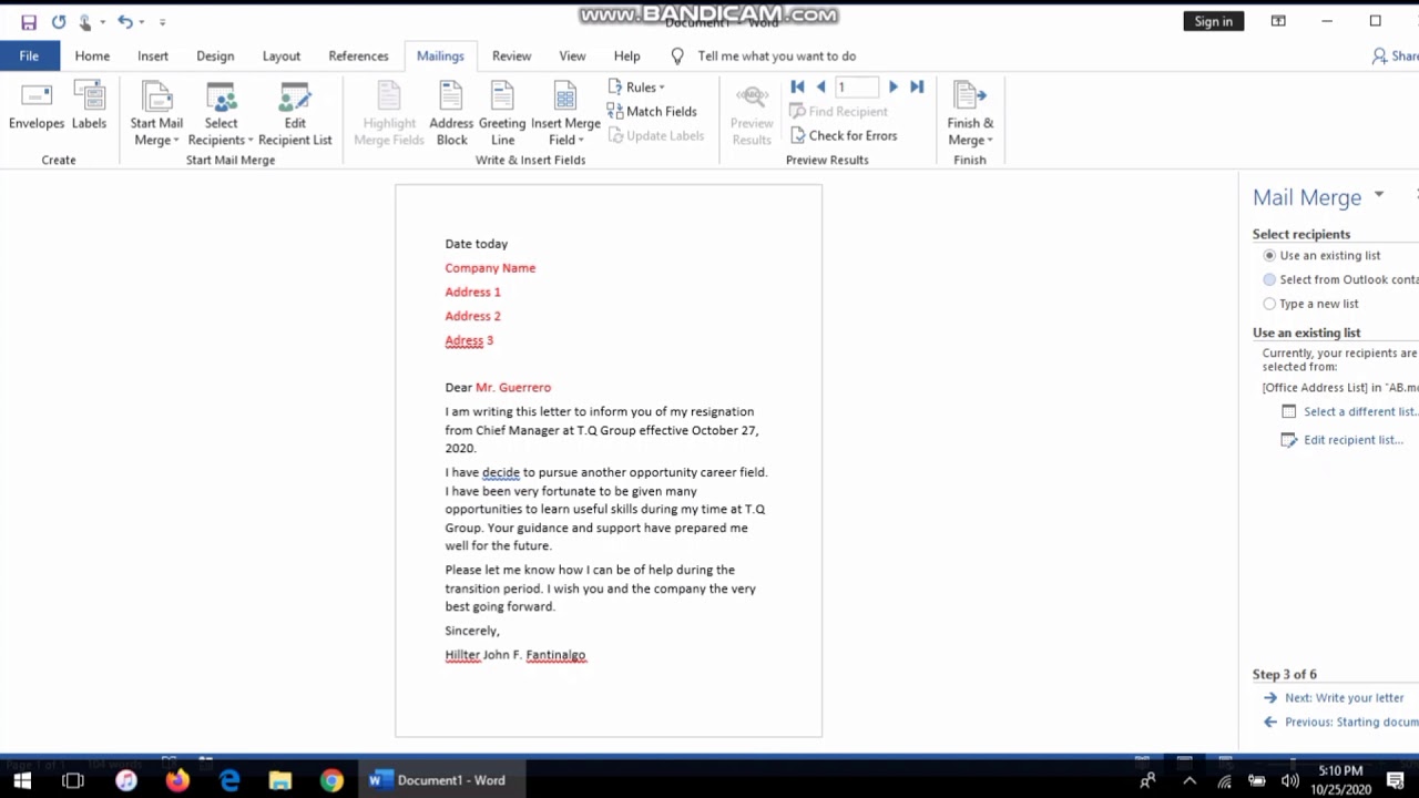 How to make Mail Merge on MS Office. - YouTube