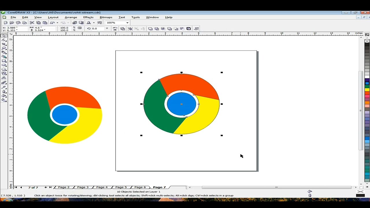 How To Make Google Chrome Logo in CorelDraw || CorelDraw पर मिनटों में ...