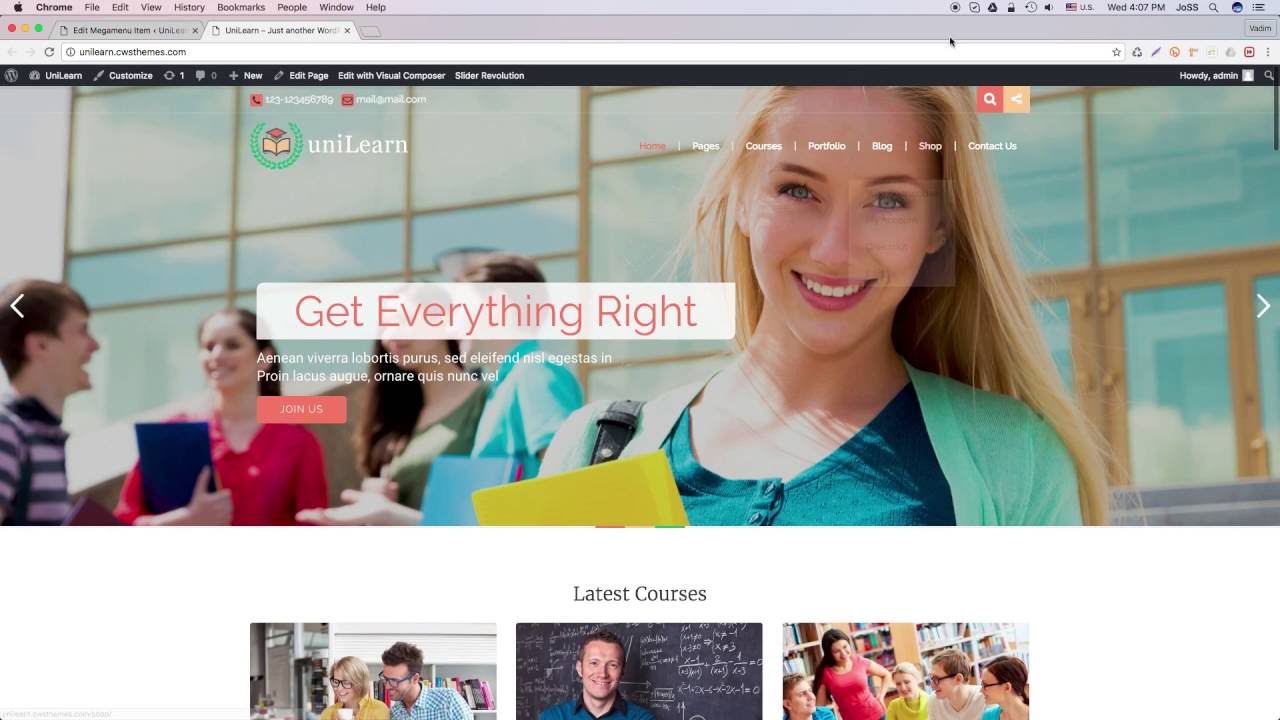 UniLearn Theme Install and One Click Demo Import - YouTube
