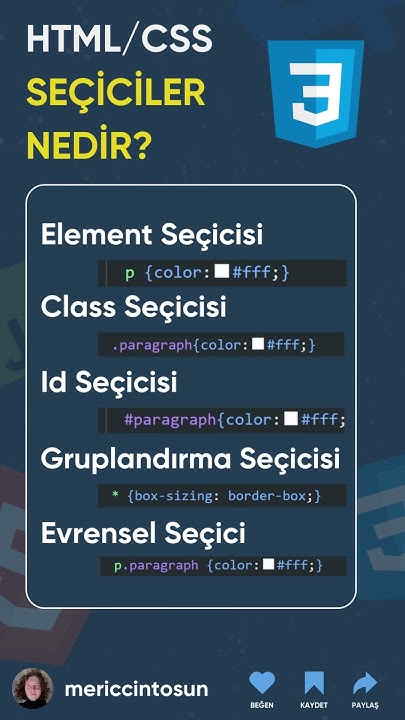Html Css SeÇİcİler Nedİr Html Css Cssselectors Youtube