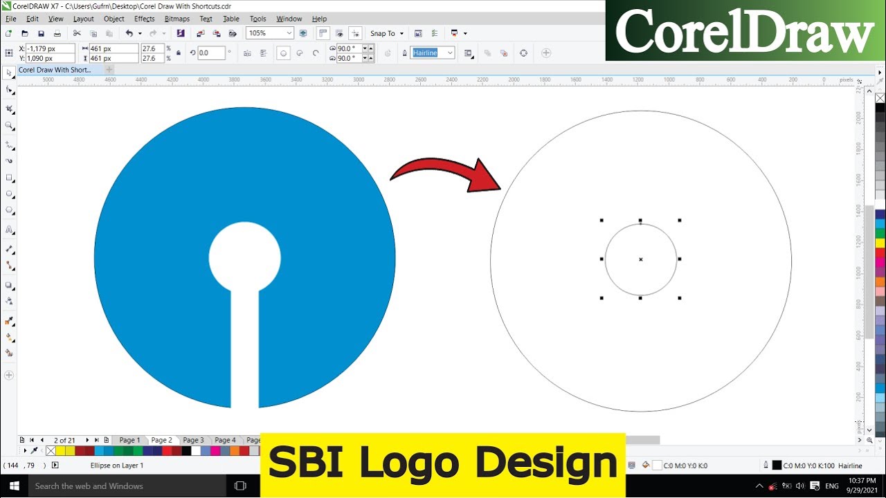 How To Make SBI Logo In Corel Draw? || Corel पर SBI का Logo Design कैसे ...