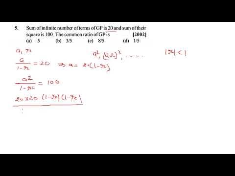 AIEEE 2002 sequence & series question - YouTube