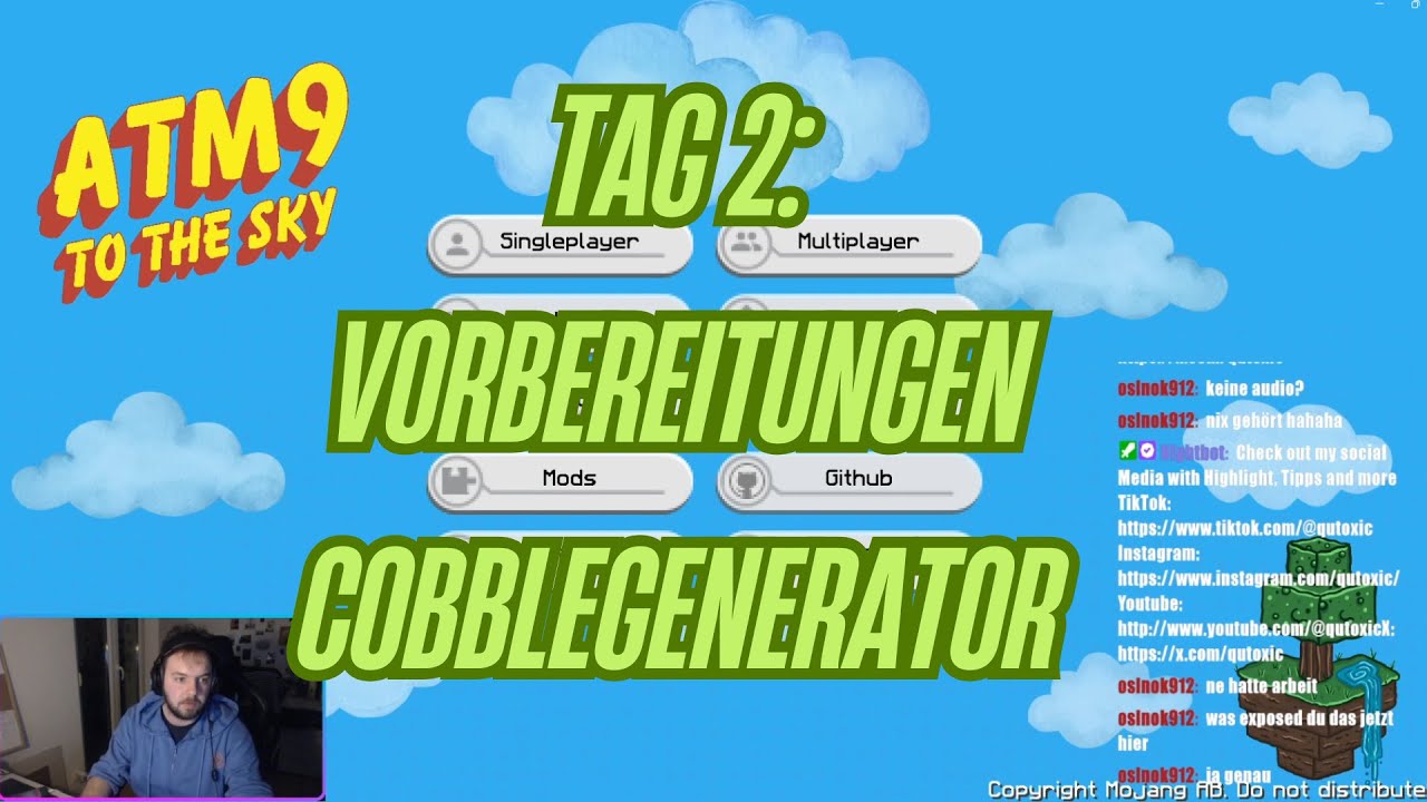 ATM9 - To The Sky - TAG 2: Vorbereitungen für den Cobblegenerator - YouTube