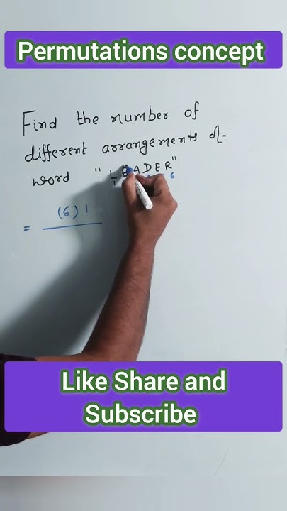Find the number of permutations of word LEADER #maths #permutation #permutations_and ...