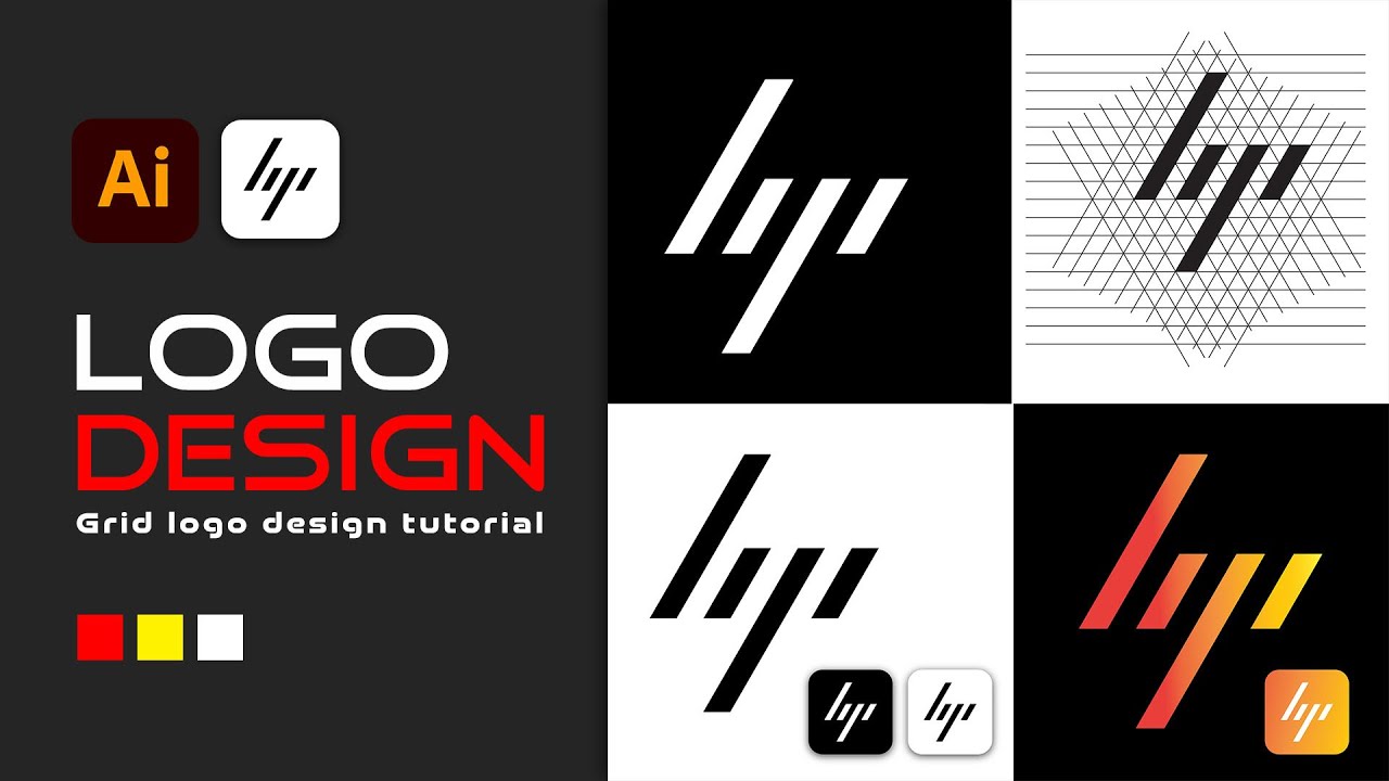 hp logo with grid || logo design tutorial || Adobe Illustrator CC 2020 ...