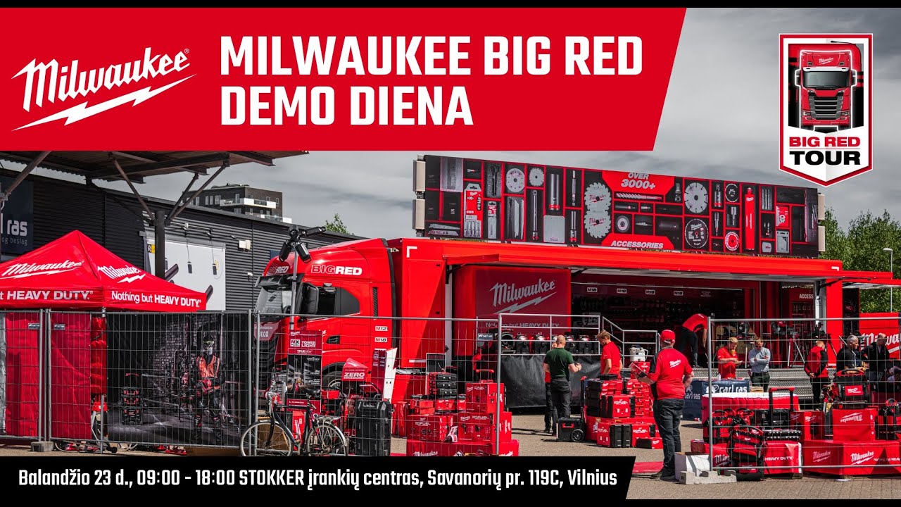 Milwaukee BIG RED demo diena Vilniuje! - YouTube