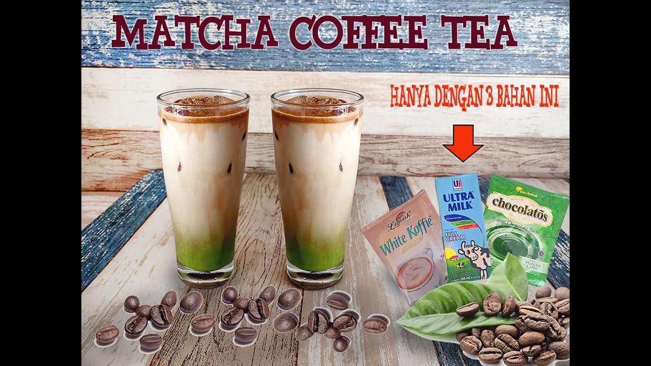 Cara buat Minuman ala cafe MATCHA COFFEE LATTE - YouTube