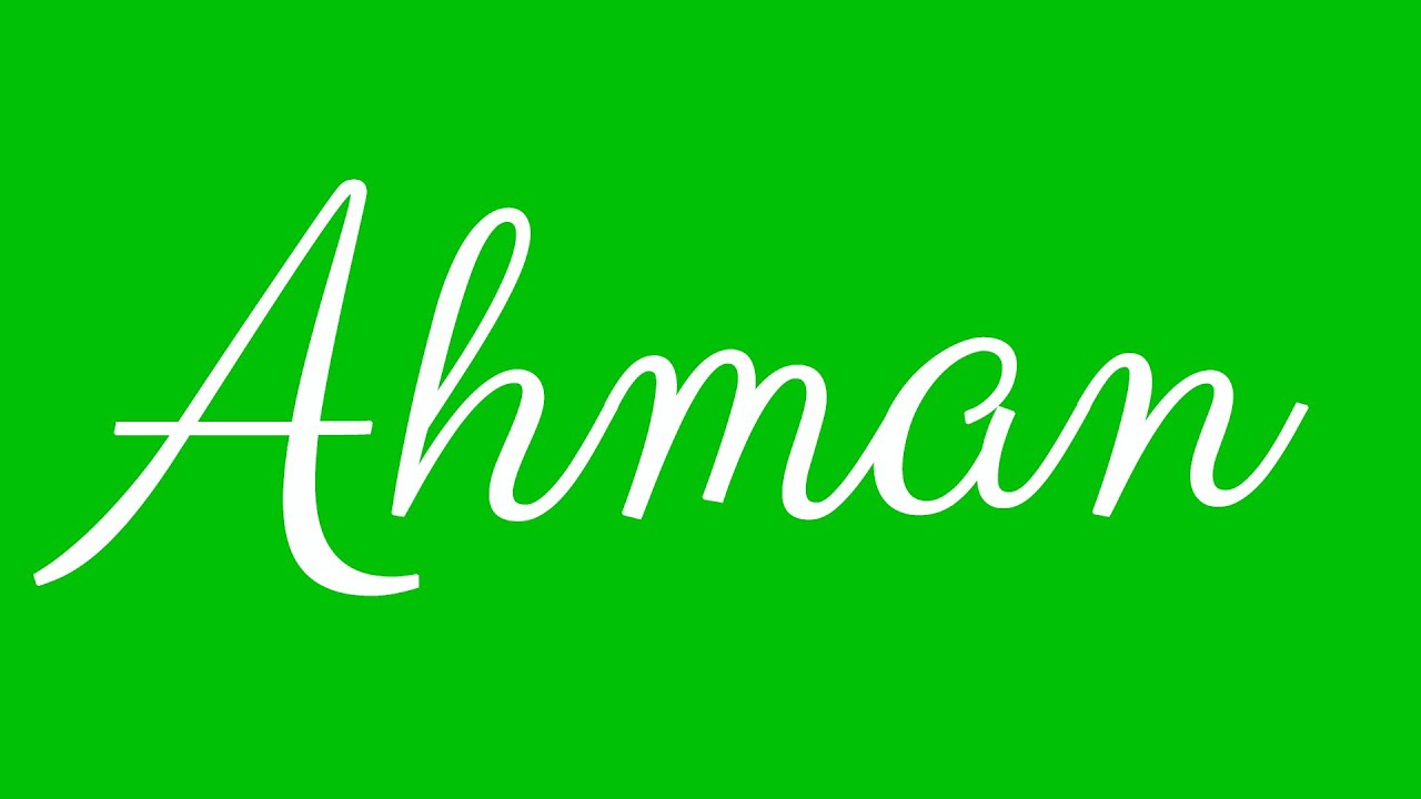 Learn how to Sign the Name Ahman Stylishly in Cursive Writing - YouTube