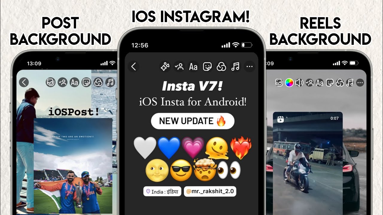 iOS Insta v7 On Android 🍎 | Instagram iOS Reels & color | round edge Story without PNG - YouTube