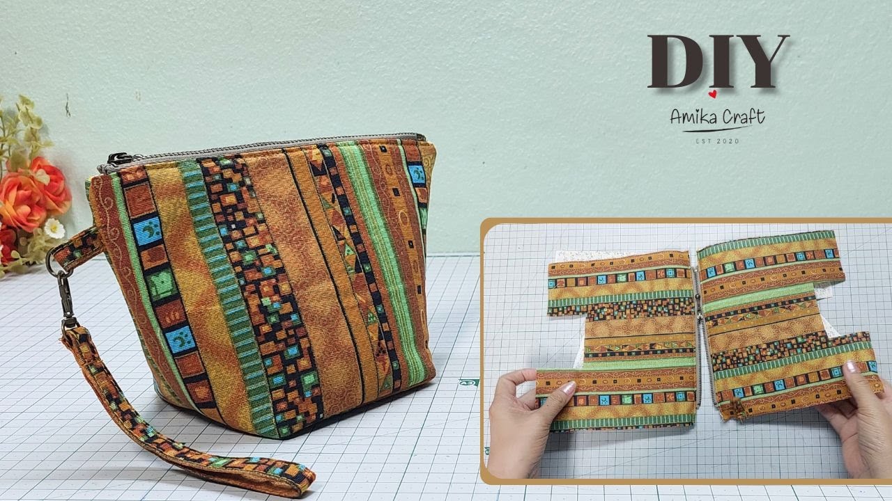 Quick and easy zipper pouch Tutorial/DIY flat bottom zipper pouch. - YouTube