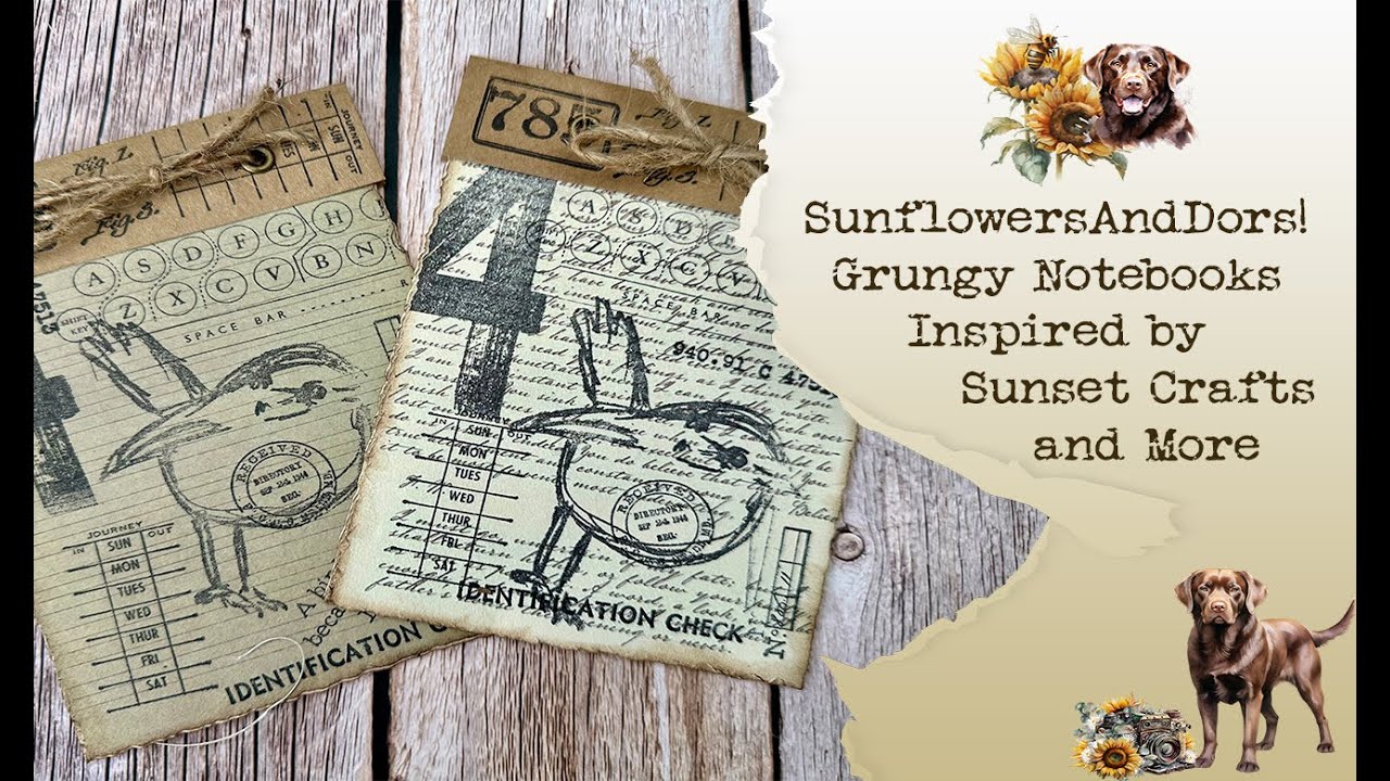 #craftwithme Grungy Notebooks .... Inspired by Sunset Crafts and More ...