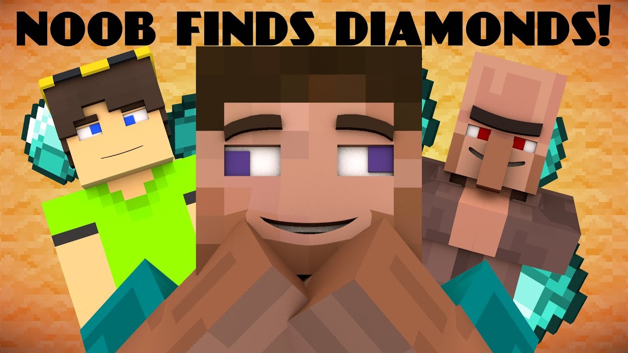 When a Noob finds Diamonds - Minecraft - YouTube