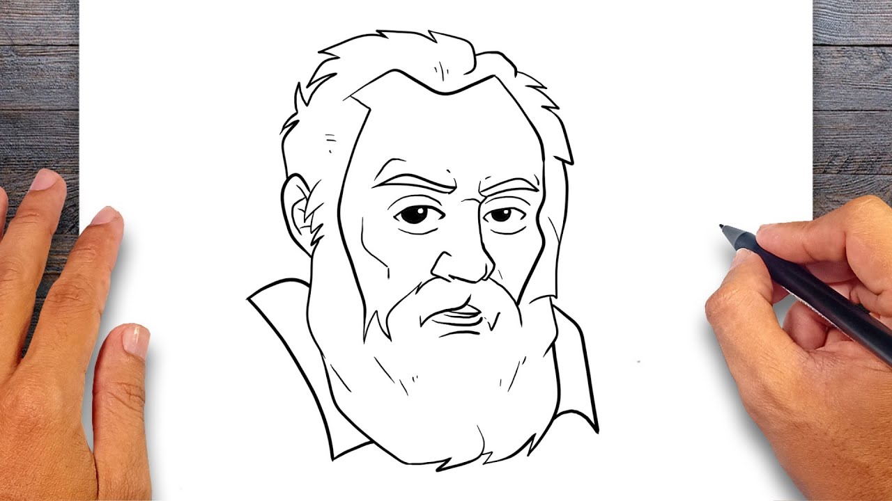 How to draw Galileo Galilei - YouTube