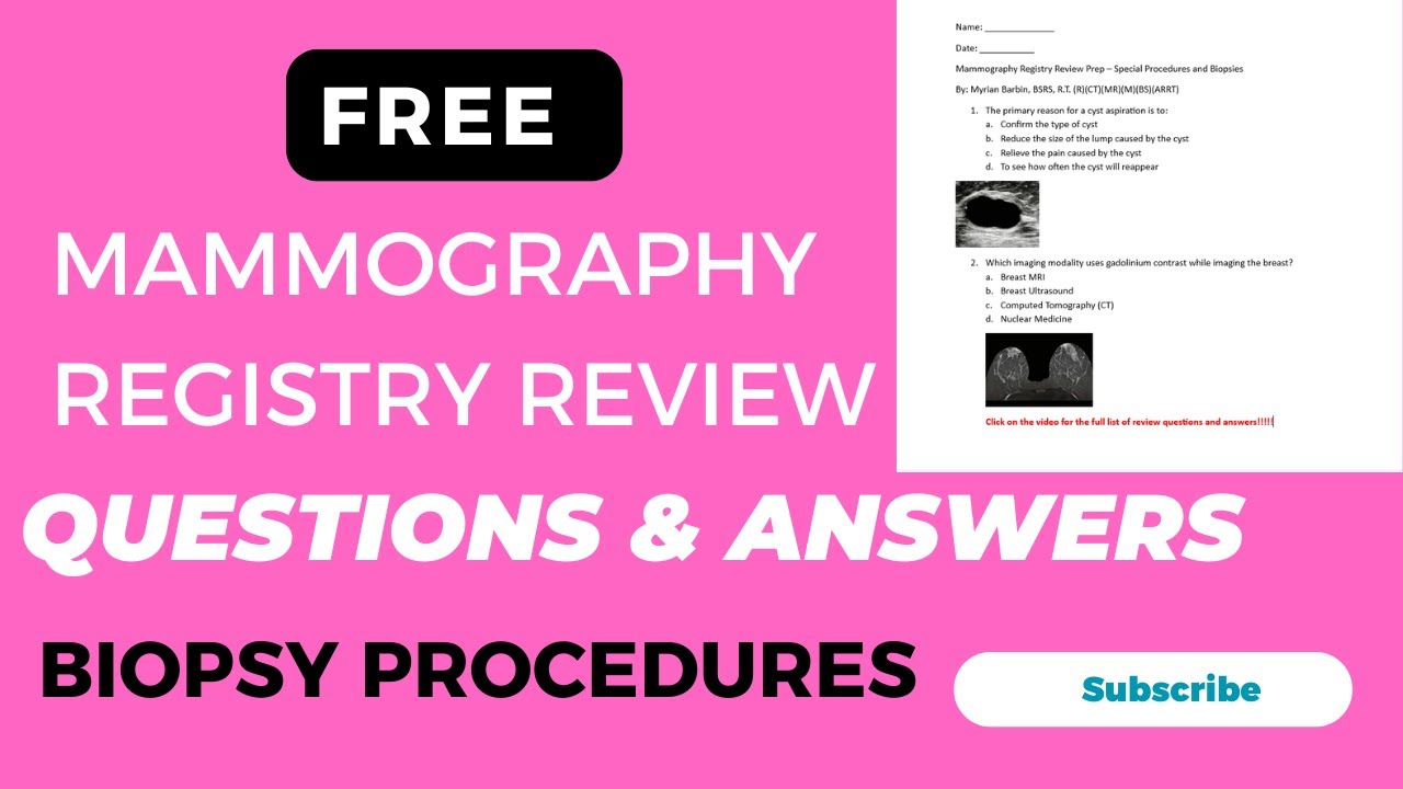 Mammography Registry Review Practice Questions and Answers (Special ...
