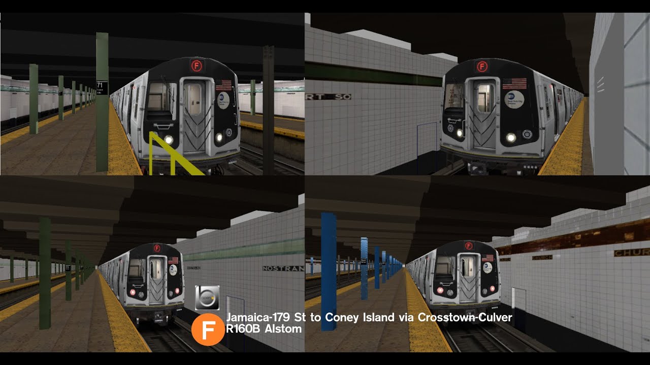 OpenBVE NYC Subway IND Operation: R160B (F) Train from Jamaica-179 St ...