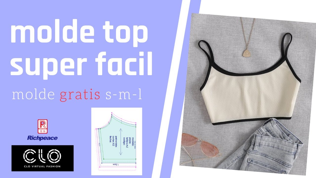 molde de top FACIL DE REALIZAR (moldes gratis) - YouTube