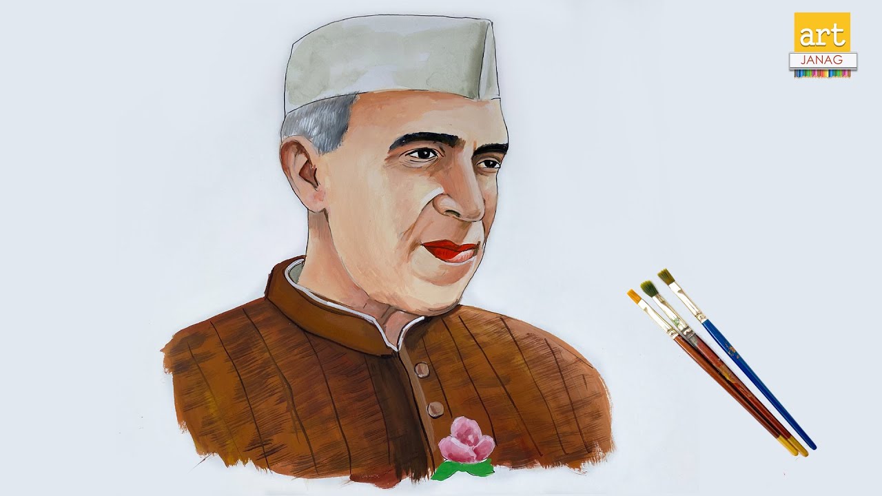 How to draw Nehru step by step easy || Easy Nehru Drawing || #artjanag ...