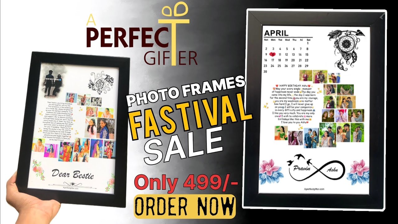 Moon Shape Black Personalized Photo Frame Only 499/- - YouTube