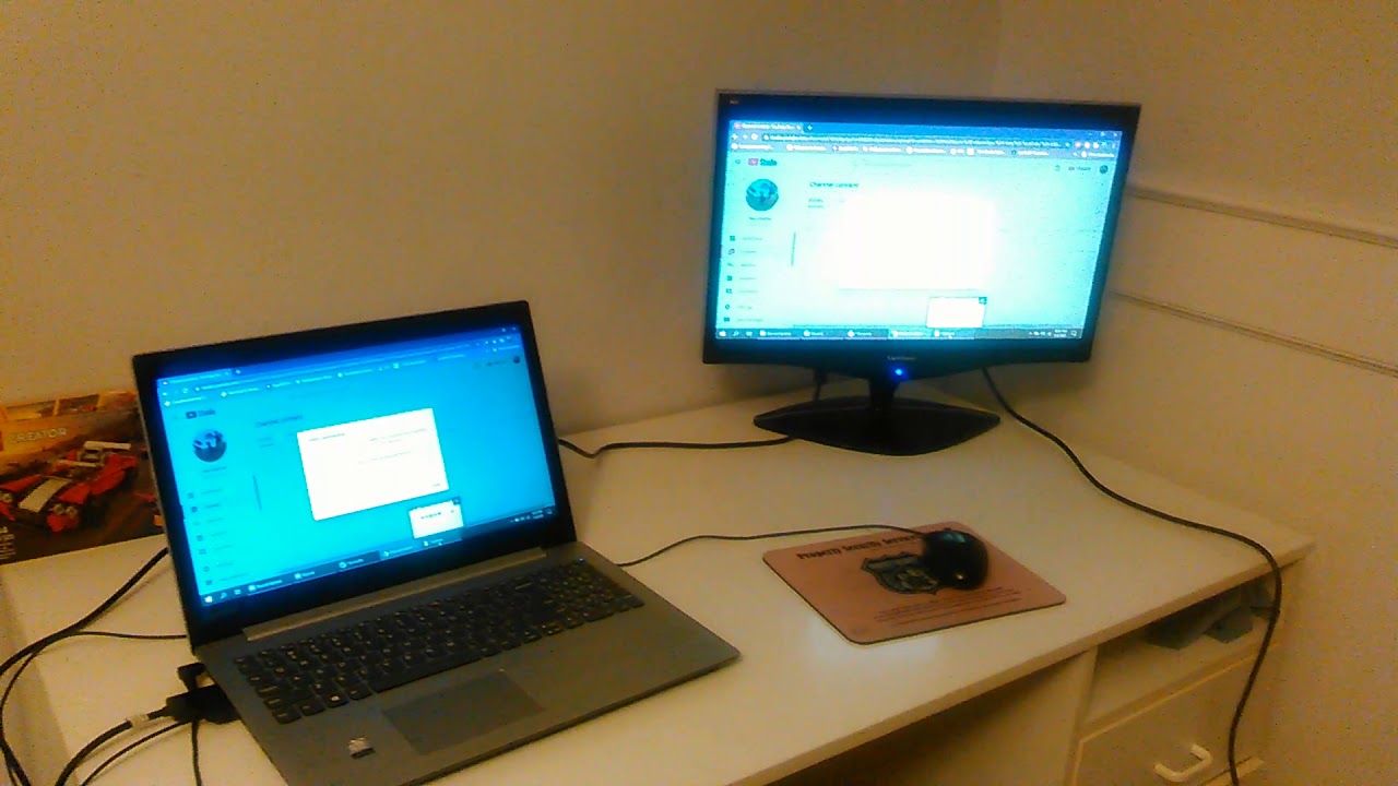 A PC connected to desktop with its own screen - YouTube