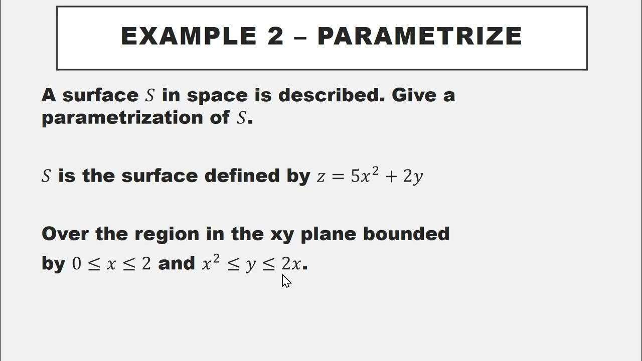 5. Parameterized Surfaces and Surface Area - YouTube