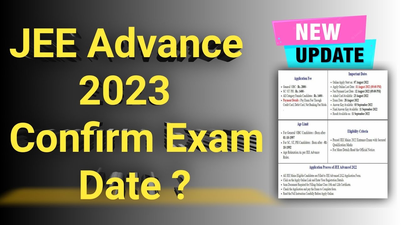 JEE Advance 2023 Confirm Exam Date || IIT JEE Exam Calendar #jee2023 # ...