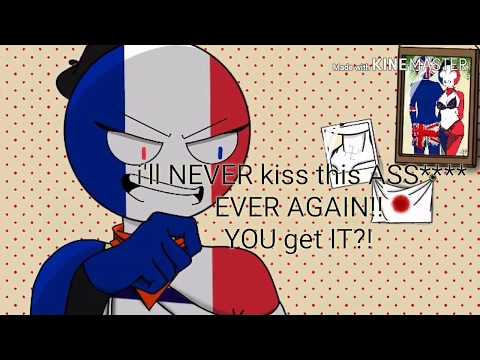 CountryHuman//France I Dare you to kiss Germany and Reich!