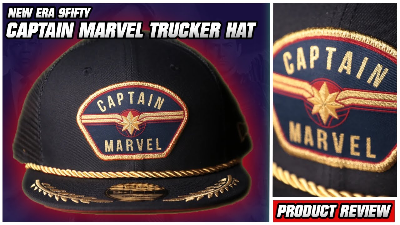 Captain Marvel Snapback Trucker Red Bottom Hat | Captain Marvel 950 Red ...