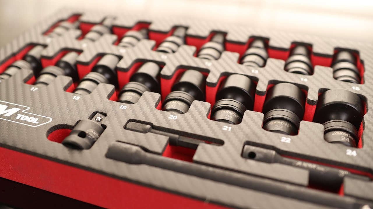 AKM TOOL 3/8" Drive Universal Impact Socket Set, 20 Piece Swivel Socket ...