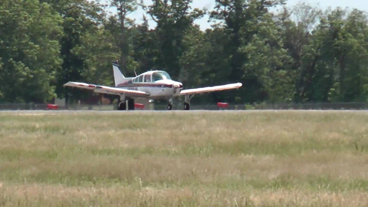 Beech Sierra, N63039 Touch & Go at KHWY on 051510 at 1341 - YouTube